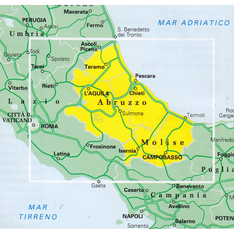 Straßenkarte Abruzzo e Molise Abruzzen Italien - LandkartenSchropp.de ...