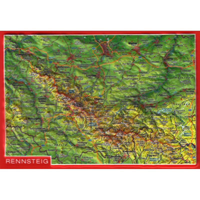 Postkarte Rennsteig 3D Relief - LandkartenSchropp.de Online Shop