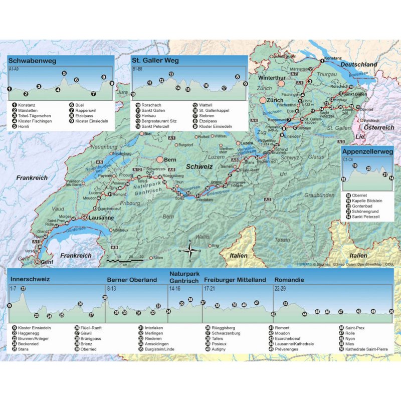 Wanderführer Schweiz: Jakobsweg vom Bodensee zum Genfersee - LandkartenSchropp.de Online Shop