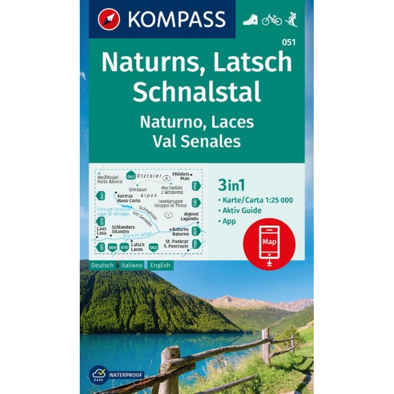 Wanderkarte Naturns, Latsch, Schnalstal, Naturno, Laces, Val Senales 1: ...