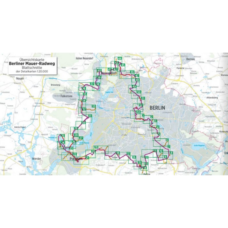 Berliner Mauer-Radweg 1:20.000 - LandkartenSchropp.de Online Shop