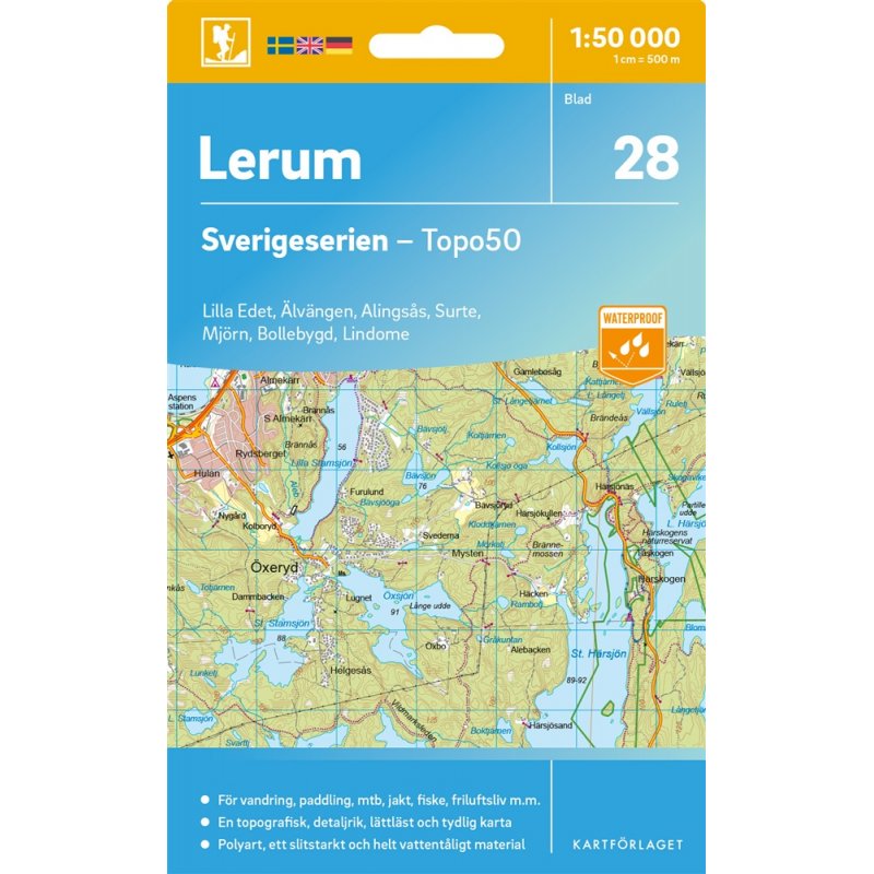 Lerum Schweden 1:50.000 Norstedts Topo50 - LandkartenSchropp.de Online Shop